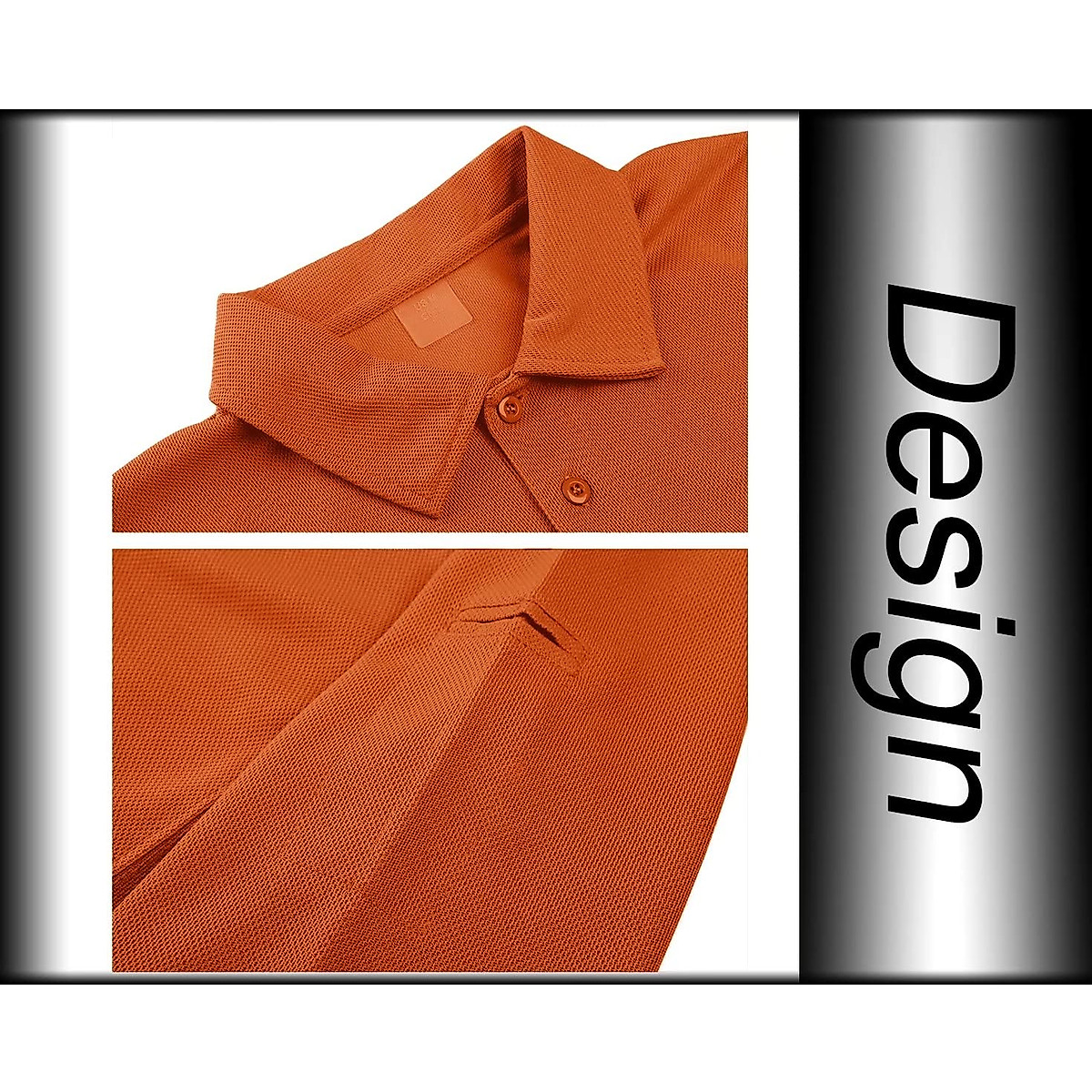 BIYLACLESEN Mens Jersey Polo Shirt Tactical Military Shirt Dry Fit Casual Solid Golf Polo Shirt Hunter Polo Shirts Golf Shirts Long Sleeve Orange