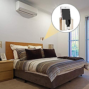 Phone Holder Wall Mounted, Cellphone Stand Charging Holder Bracket Shelf Wall Mount Adhesive Mobile Phone Wall Charger Holder and Remote Control Stand Multipurpose Storage Box (Gold)