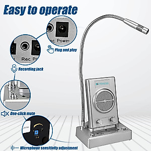 Retekess TW102 Window Intercom,Window Speakers, 8M Cable with Loud Outer Speaker, Connect Wireless Mic,Intercom System for Hotel,School,Medical Center