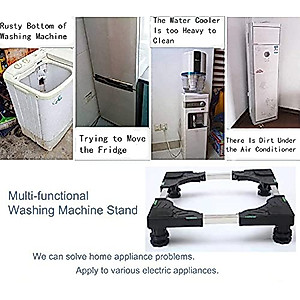 QQUN Adjustable Mini Fridge Stand- Dryer Dorm Refrigerator Washing Machine Base- Washer Pedestal- Strong Feet for Machine- (Black)