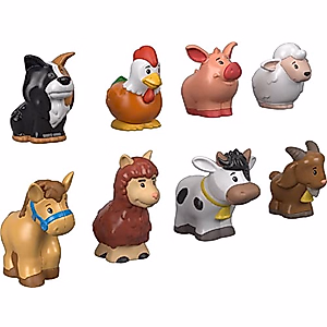 Fisher-Price Little People Toddler Toys Farm Animal Friends 8-Piece Figure Set For Pretend Play Ages 1+ Years