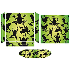 Frog Shadow Leaves Sticker for P-S4 Controller Full Protective Skin Cover Design Wrap Decal Sticker Compatible with P-S4 Print