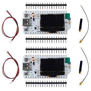 DIYmall 915MHz ESP32 LoRa V3 Development Board SX1262 0.96 Inch OLED Display WiFi+BLE Lora Kit with LoRa Antenna for Arduino IOT Smart Home (2Sets)
