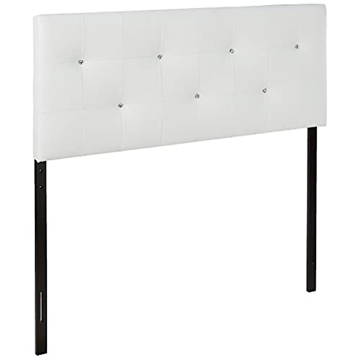Baxton Studio Dalini Modern and Contemporary Full White Faux Leather Headboard with Faux Crystal Buttons