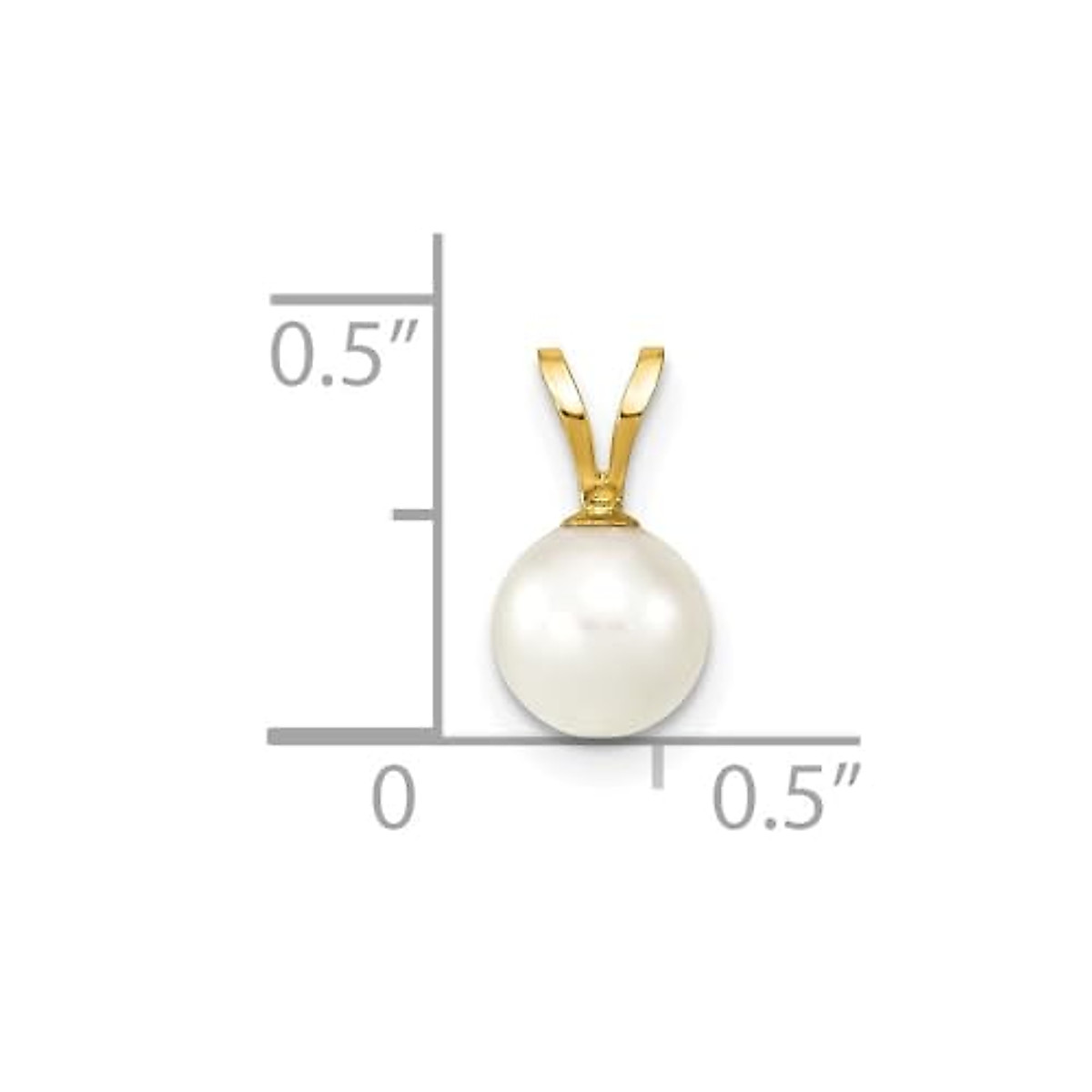 Diamond2Deal 14k Yellow Gold 6-7mm White Saltwater Akoya Cultured Pearl Pendant
