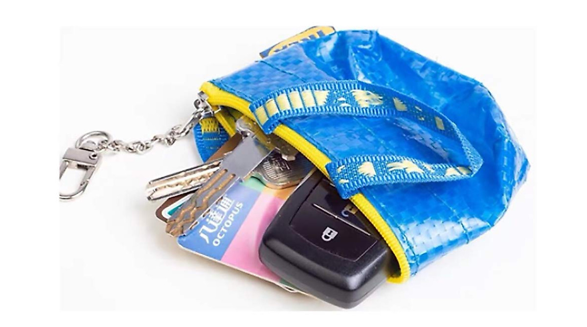 IKEA KNOLIG Key & Coin Purse – Compact Blue Organizer for Keys and Coins