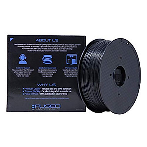 Fused Materials Black ASA 3D Printer Filament - 1kg Spool, 1.75mm, Dimensional Accuracy +/- 0.03 mm, (Black)
