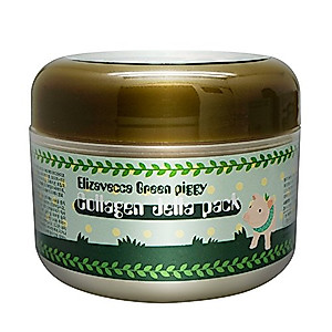 Elizavecca Green Piggy 50% Collagen Cream 100g - Volume Up Face Cream | Repair Water Cream | Big size Water Cream | Under Eye Cream for Puffiness and Bags | Shape Memory Night Cream