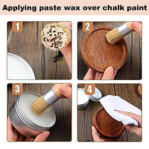 Threlaco Clear Finishing Wax Interior Furniture Finishing Wax with 2 Brush Set 7 oz Sealing Wood Wax for Furniture Protective Topcoat Paint for Painting Waxing Cabinet Decoration Wall Home Accessories