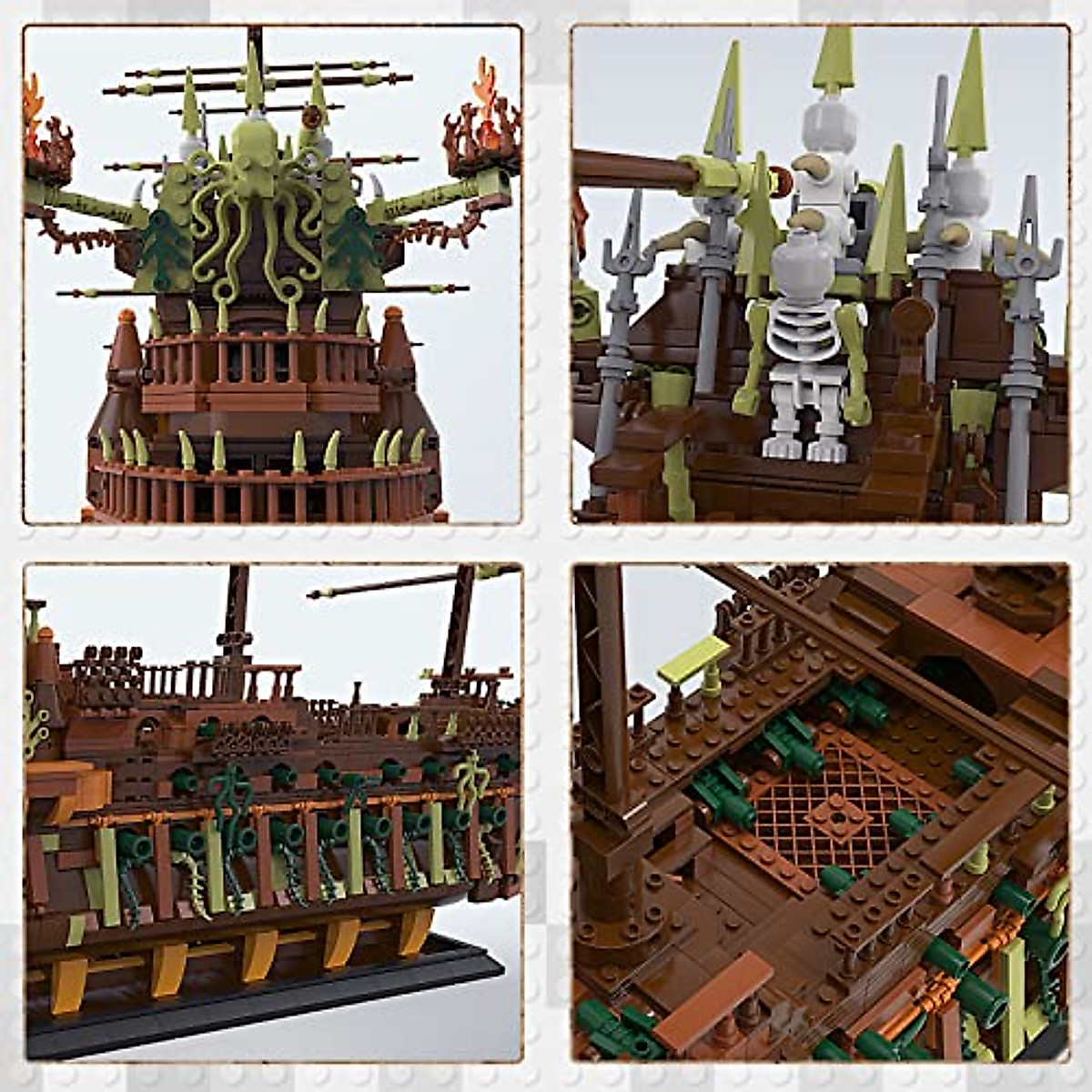 JMBricklayer Pirate Ship Model Building Blocks Kits - Mysterious MOC Model Ship Set, Creative Sailboat Building Sets, Ideal Gifts for Teens Age 14+ Adults who Like Challenging Blocks (3653 Pieces)