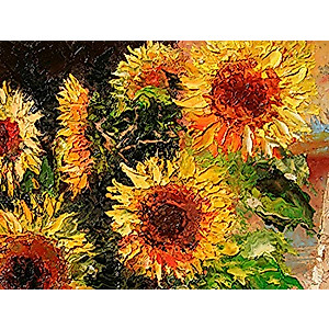 SOLD Let the Sun Shine, Sunflowers By Internationally Renown Painter Andre Dluhos