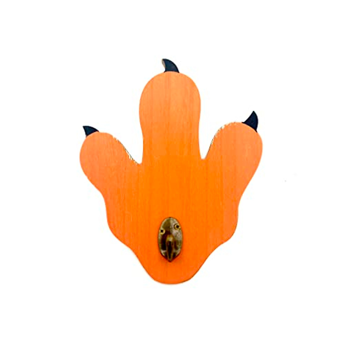 Dinosaur Footprint Kids Coat Hanger - Dino Decorations for Bathroom, Classroom, Kids Playroom, and Dinosaur Nursery Decor - Dinosaur Decor Boys Room Trex Wall Decor - Bright Orange