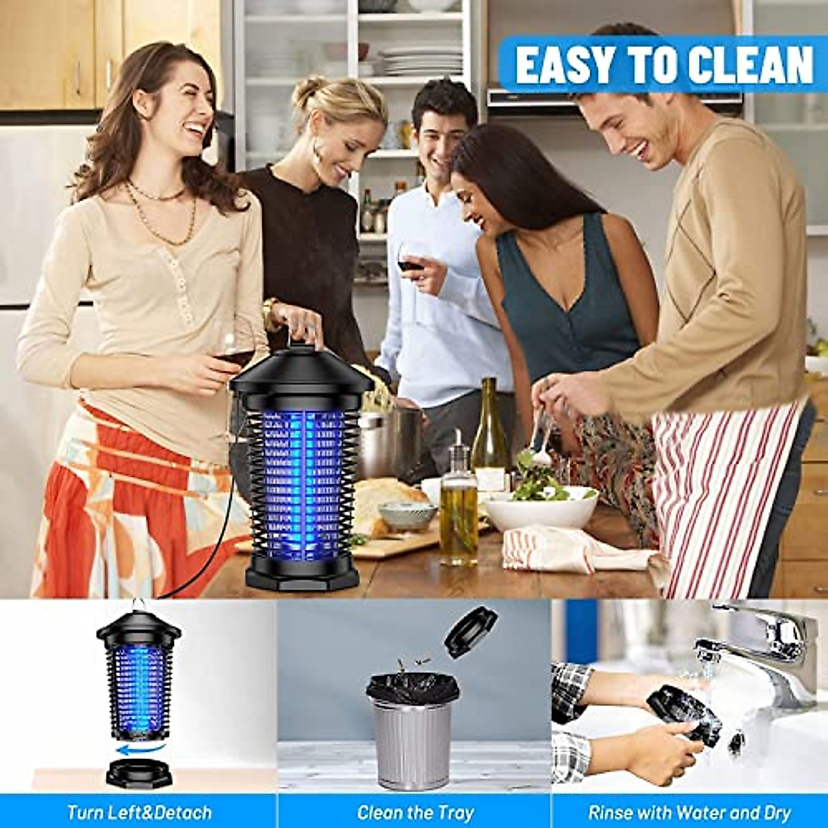 Bug Zapper Outdoor Indoor, Zechuan Electric Mosquito Zapper, Electronic Mosquito Killer Lantern, Waterproof Fly Trap Insect Killer for Home Backyard Patio Garden Camp Site