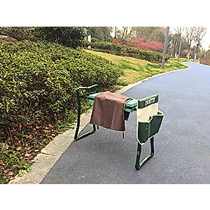 INMTIE 2-in-1 Garden Kneeler and Seat Gardening Chair Protects Your Kneesb Foldable Garden Bench Garden Stools Bench Comes with A Free Tool Pouch EVA Foam Pad (Green)