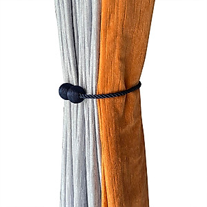 Melaluxe 6 Pack Magnetic Curtain Tiebacks, Decorative Curtain Holdbacks for Window Décor (Navy Blue)