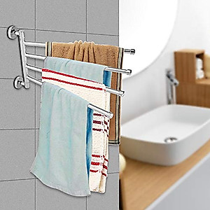 Rotating Towel Rack Stainless Steel Wall Mounted Hanger Holder Hook Organizer Home Kitchen Bathroom Accessories
