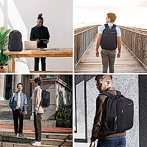 CANWAY Laptop Backpack for Men and Women - Travel Backpack with USB Charging Port Anti Theft Business School College Backpack Bookbags Fit 15.6 Inch Laptops and Notebook, Water Resistant - Black