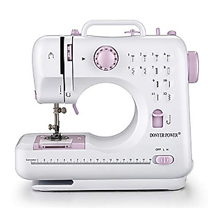 DONYER POWER Electric Sewing Machine Portable Mini with 12 Built-in Stitches, 2 Speeds Double Thread, Embroidery,Foot Pedal