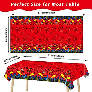 Wiooffen 3 Pcs Spider Themed Tablecloths Super Movie Hero Spider Tablecover for Birthday Party Supplies Table Cover Table Decorations for Kids Boys Baby Shower Party Favors Decorations