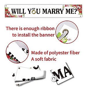 Will You Marry Me Large Banner, Proposal Banner, Engagement Lawn Sign Porch Sign, Engagement Party Decorations, Indoor Outdoor Backdrop 8.9 x 1.6 Feet