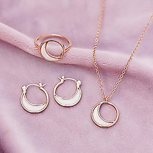 Pura Vida Ring Rose Gold Eclipse Handmade Ring - Stackable Ring with Resin Opal, Ring Jewelry with Brass Base - Rose Gold Rings for Women, Cute Rings for Teen Girls, Boho Jewelry for Women - Size 6