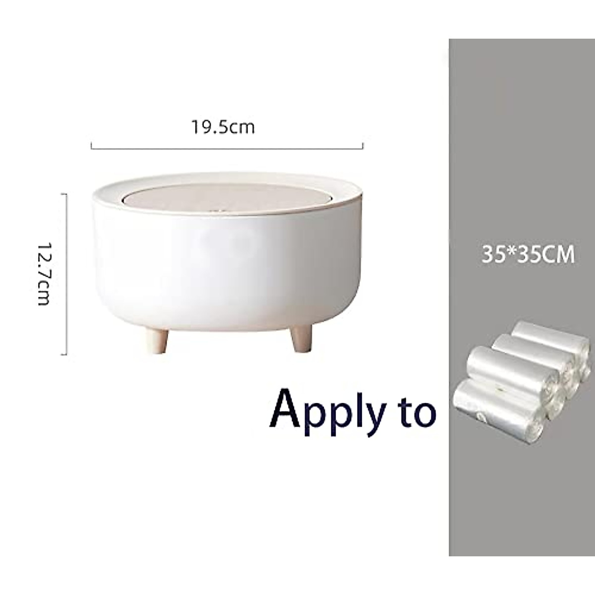 Small Clear Trash Bags，Small Garbage Bags 0.52 Gallon，Bathroom Trash Can Bin Liners, Small Plastic Bags for Bathroom Bedroom Office Garbage Can（White 10)…