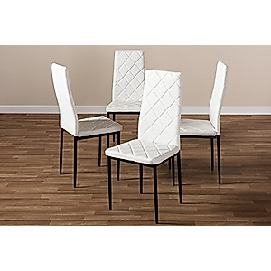 Baxton Studio Blaise Modern and Contemporary White Faux Leather Upholstered Dining Chair