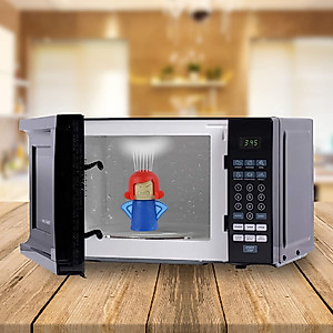 Wonnisx Angry Mama Microwave Oven Cleaner - Mom Steam Cleaner, Just Add Vinegar and Water, High Temperature Steamer Cleaning Equipment Easily Cleans the Crud in Minutes,