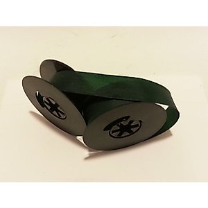 Universal Typewriter Ribbon - 1/2 Inch Green Ink Twin Spool Fresh and New Fabric Ribbon