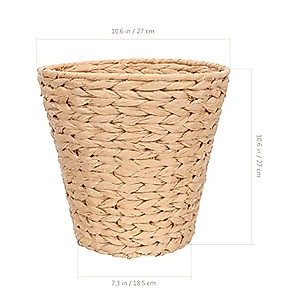 Cabilock Office Decor Paper String Basket Multi- Storage Basket Home Trash Basket Waste Basket Garbage Container Toillet Paper Bin for Bathroom Bedroom Kitchen Office Wicker Basket