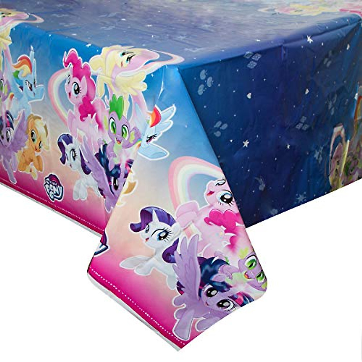 My Little Pony Birthday Party Supplies Favor Deluxe Bundle Pack Serves 16 includes 16 Plates, 16 Napkins, 1 Table Cover, 1 Banner, 16 Loot Bags, 24 Tattoos, 1 Dinosaur Sticker Sheet