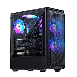 Phanteks Eclipse P300A (PH-EC300ATG_BK01) high airflow full-metal mesh design, compact ATX Mid-tower, 120mm black case fan, Black