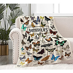 Butterfly Blanket for Boys and Girls - Ultra Soft Throw for Butterfly Lovers, Lightweight Cozy Kids Gifts for Christmas, Bed, Couch, Sofa - 40x50in