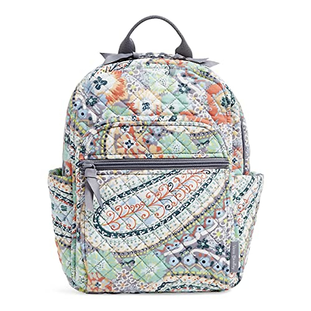 Vera Bradley Women's Cotton Small Backpack, Citrus Paisley - Recycled Cotton, One Size