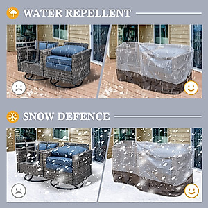 ovios Patio Furniture Cover, Water Repellent, Universal Fit for Sectional Sofa Set, Chairs, Tables, 59'' L x 31'' W x 29'' H, Beige-Brown