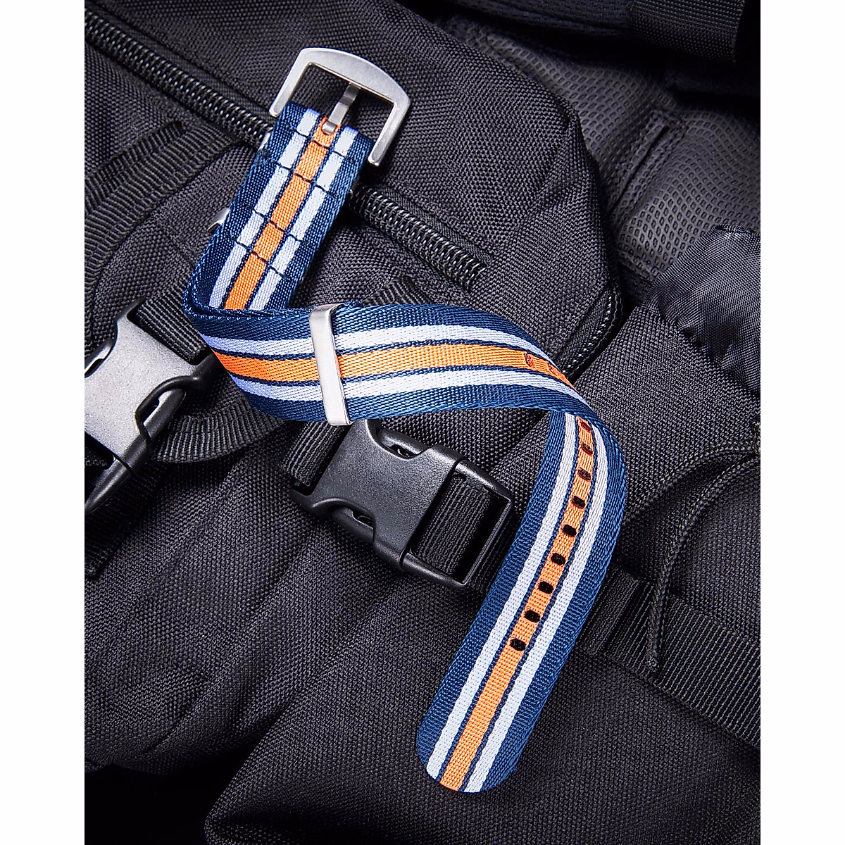 BINLUN Nylon Watch Band Thick G10 Premium Ballistic Nylon Multicolor Replacement Watch Straps with Stainless Steel Buckle for Men Women 18mm 20mm 22mm 24mm