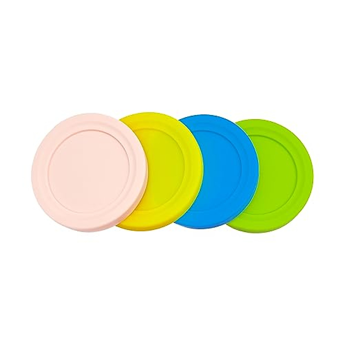 CXQ Replacement Silicone Lids, Compatible with Container of Ninja Creami Ice Cream Maker, Model: NC301, NC300, NC299AMZ Series. (Pink/Yellow/Blue/Green)