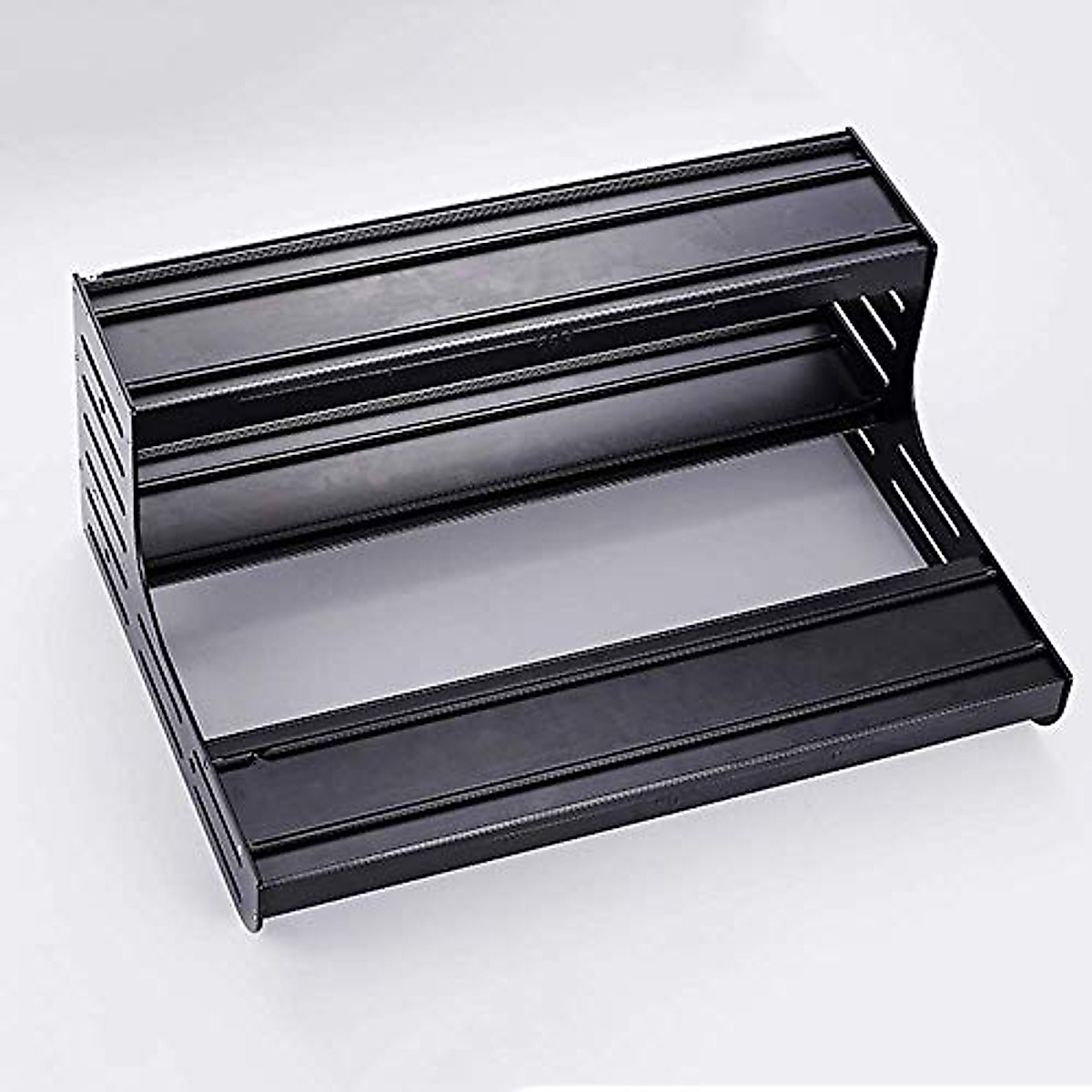 JF-XUAN Kitchen Shelf Kitchen shelf Kitchen Shelf WallMounted Aluminum DoubleLayer Microwave Oven Oven Rack Black
