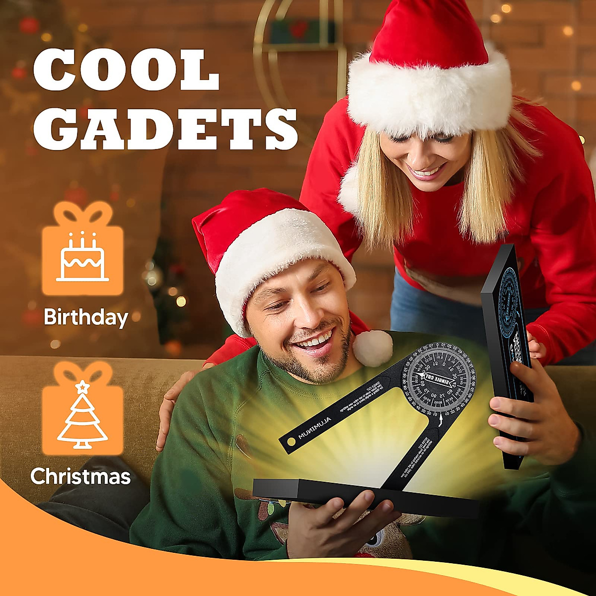 Angle Finder Aluminum Miter Saw Protractor, Rust Proof Angle Finder Featuring Precision Laser Engraved Scales Miter Angle Finder for Carpenters, Plumbers and All Building Trades