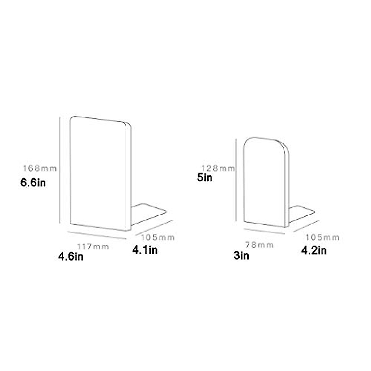 Tbkoly Home Decor Walnut Bookends Creative Wooden Bookend Desktop Storage Box Book Clip Thickened Book Stand, Office Desk Book End for Shelves, Pack of 2 Pairs Book Ends