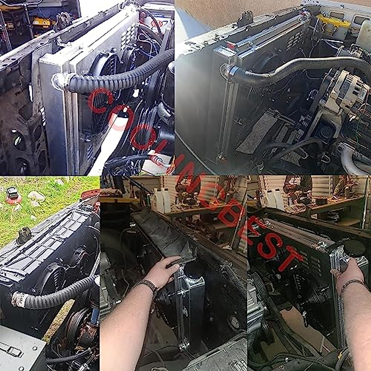 Aluminum Radiators for 1973-1991 Chevy C10 C20 K10 K20 Silverado Scottsdale Truck 5.7 7.4 V8 Pickup K5 Blazer 3 Row Radiator with Electric Fan Shroud Kit Radiador