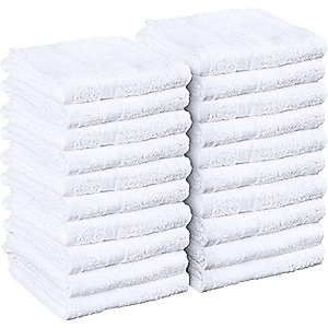 Careoutfit White Salon Towels, Pack of 24 (16 x 27 Inches) Highly Absorbent Towels for Hand, Gym, Beauty, Spa, and Home Hair Care
