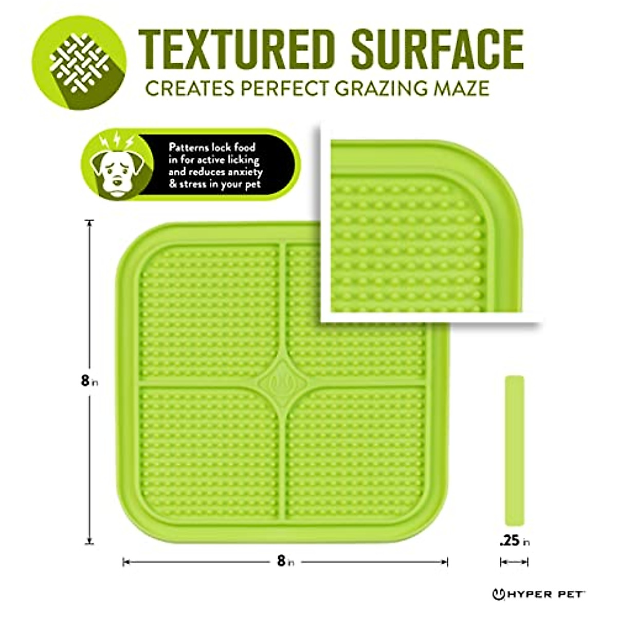 Hyper Pet Lick Mat for Dogs & Cats - IQ Treat Mat Interactive Dog Toys Helps Reduce Pet Anxiety & Boredom