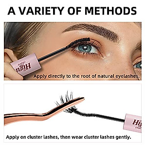 Lash Bond and Seal, Cluster Lash Glue Mascara Wand DIY Eyelash Extension Bond & Seal Infused with Biotin & Vitamin E, Bond and Seal Lash Glue for All Day Wear Super Strong Hold 72 Hours