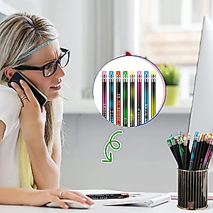 100 Pcs Inspirational Pencils Color Changing Mood Pencils Personalized Pencils with Words Motivational Cute Pencils with Eraser Heat Activated Wooden Pencils Class Reward for Kid (Black)