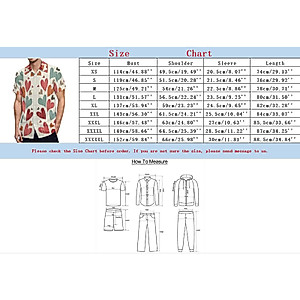 Valentine Day Summer Short Sleeve Shirts for Mens Button Heart Floral Printed Big and Tall Aloha Hawaiian Beach Poplin Shirt Red