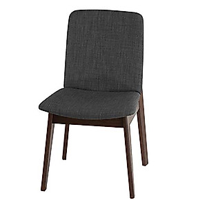Cortesi Home Bjorn Dining Chair in Charcoal Fabric, (Set of 2), Grey
