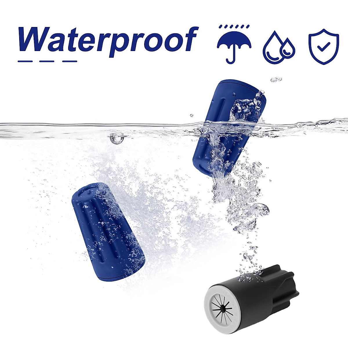 40pcs Waterproof Wire Nut Connectors, Outdoor Electrical Wire Connectors Twist Nuts Caps Wire Caps Compatible with 22AWG-12AWG for Outdoor Lights Irrigation Valves (Blue; Black)