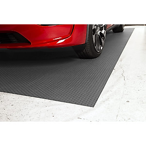 G-Floor Seamless Sheet Vinyl Shed Flooring Cover with Bonded Fibrous Backing - Small Coin Pattern (8' x 8', Slate Grey)