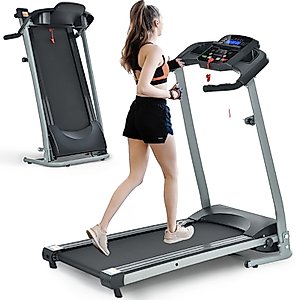 Home Foldable Treadmill, Treadmill for Home/Gym/Small Apartment, with 15 Preset or Adjustable Programs, with LED Monitor and Cup Holder and Safety Lock, 250 LB Capacity